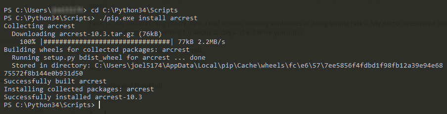 Installing Python Packages on an ArcGIS Python Installation Installing Python Packages on an ArcGIS Python Installation